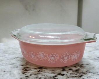 Pink Daisy Vintage Pyrex Oval Covered Casserole Dish With Lid 043 ...