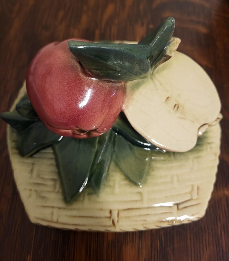 Mccoy Basket Weave Cookie Jar With Apples - Etsy