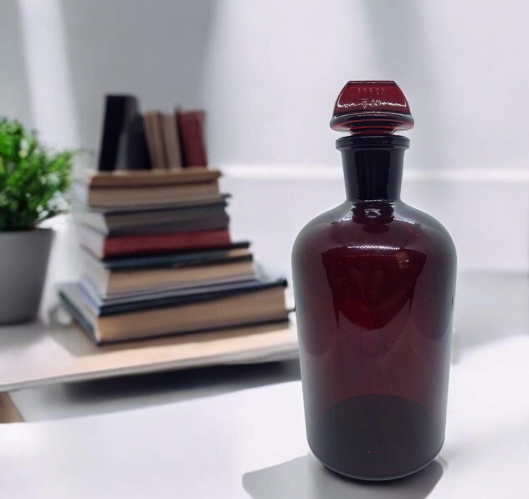 Rare Ruby Red PYREX Apothecary Bottle - Etsy
