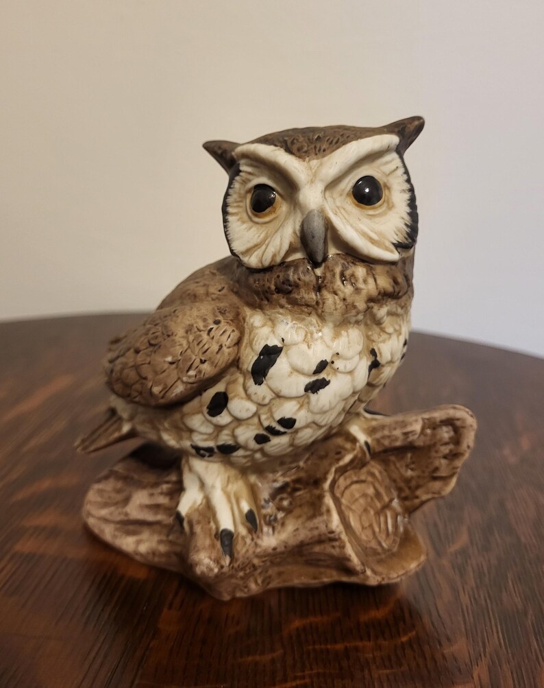 Vintage Homco Porcelain Owl Set - Etsy