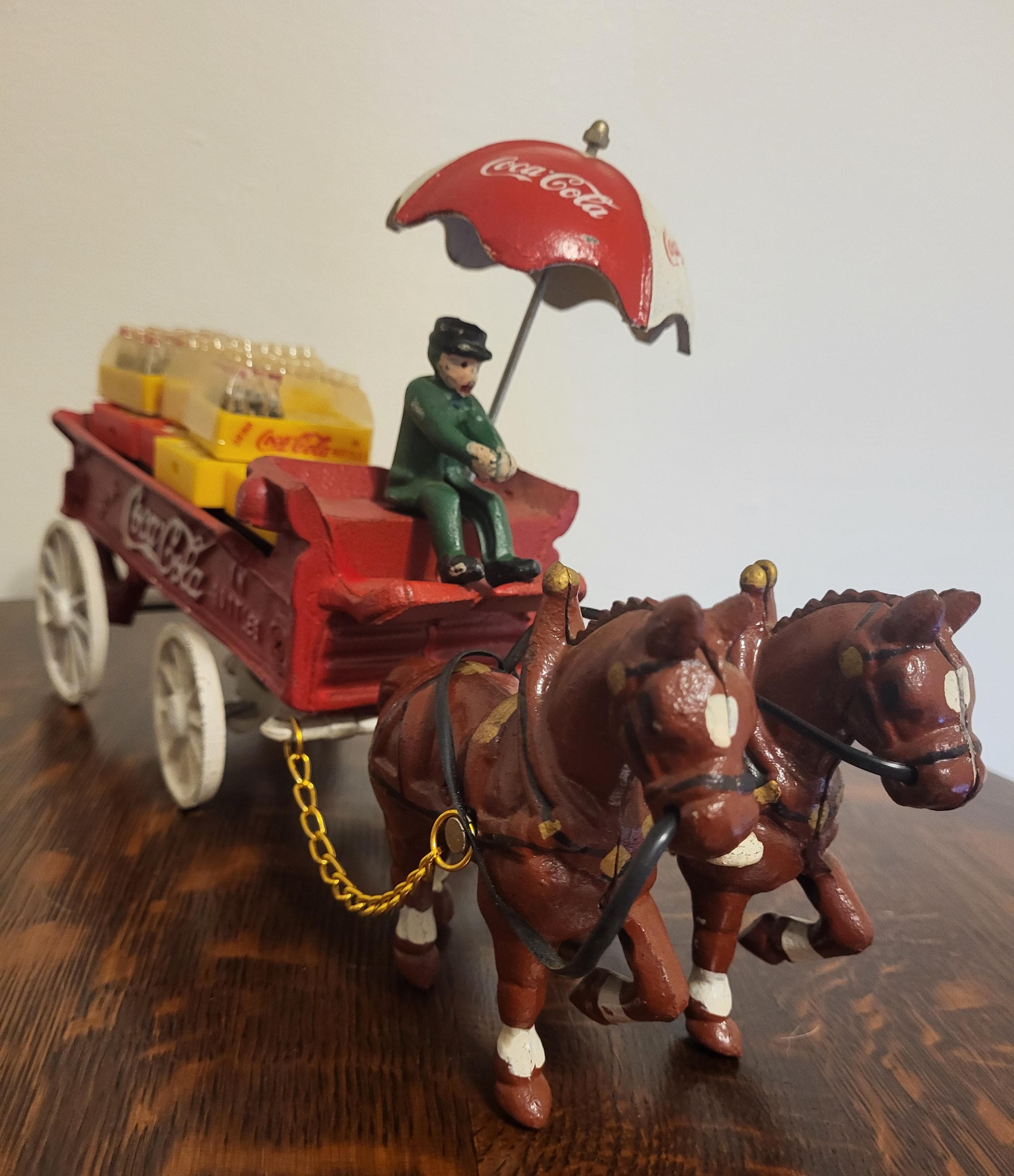 Vintage Cast Iron Coca Cola Horse Drawn Wagon - Etsy