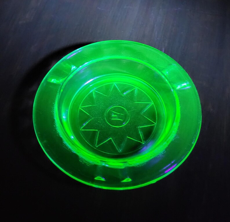 RARE Art Deco Hazel Atlas Uranium Glass Salesman Sample Ashtray - Etsy