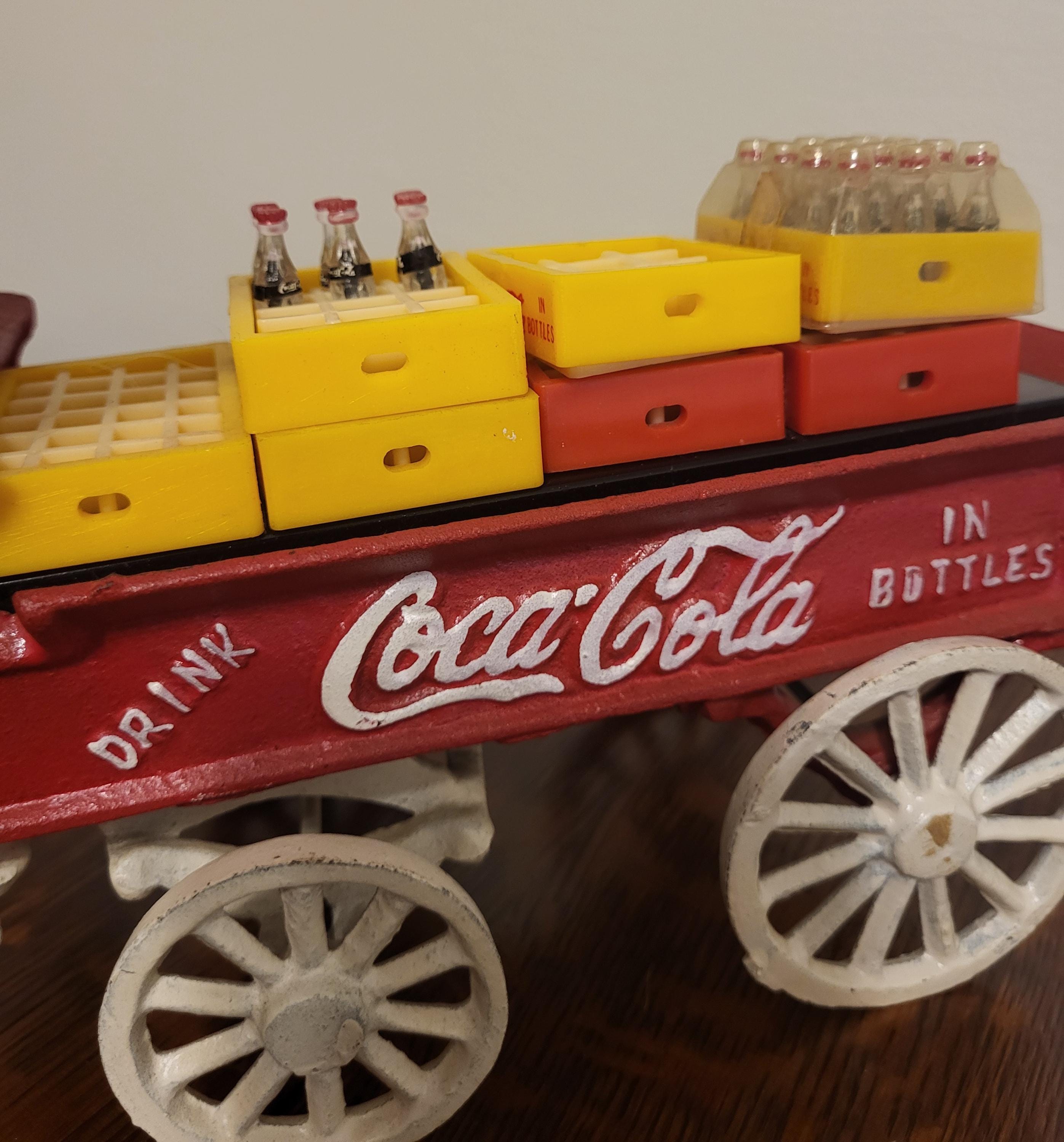 Vintage Cast Iron Coca Cola Horse Drawn Wagon - Etsy