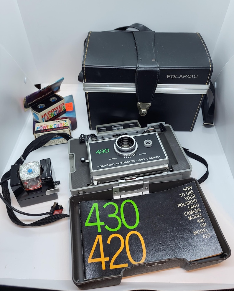 Vintage Poloroid 430 Land Camera-complete With Case, Manuals ...