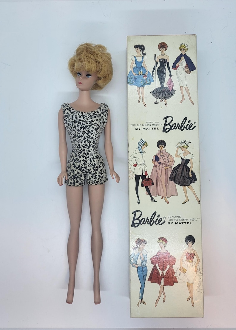 1963 Blonde Bubble Cut Barbie With Original Box-collectible 60's Mattel ...