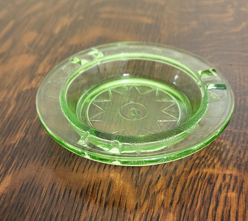 RARE Art Deco Hazel Atlas Uranium Glass Salesman Sample Ashtray - Etsy