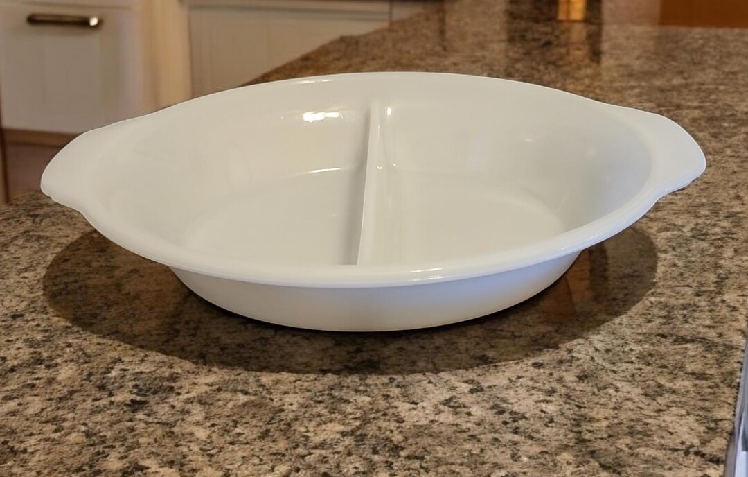 Vintage Fire King Divided Casserole Dish - Etsy