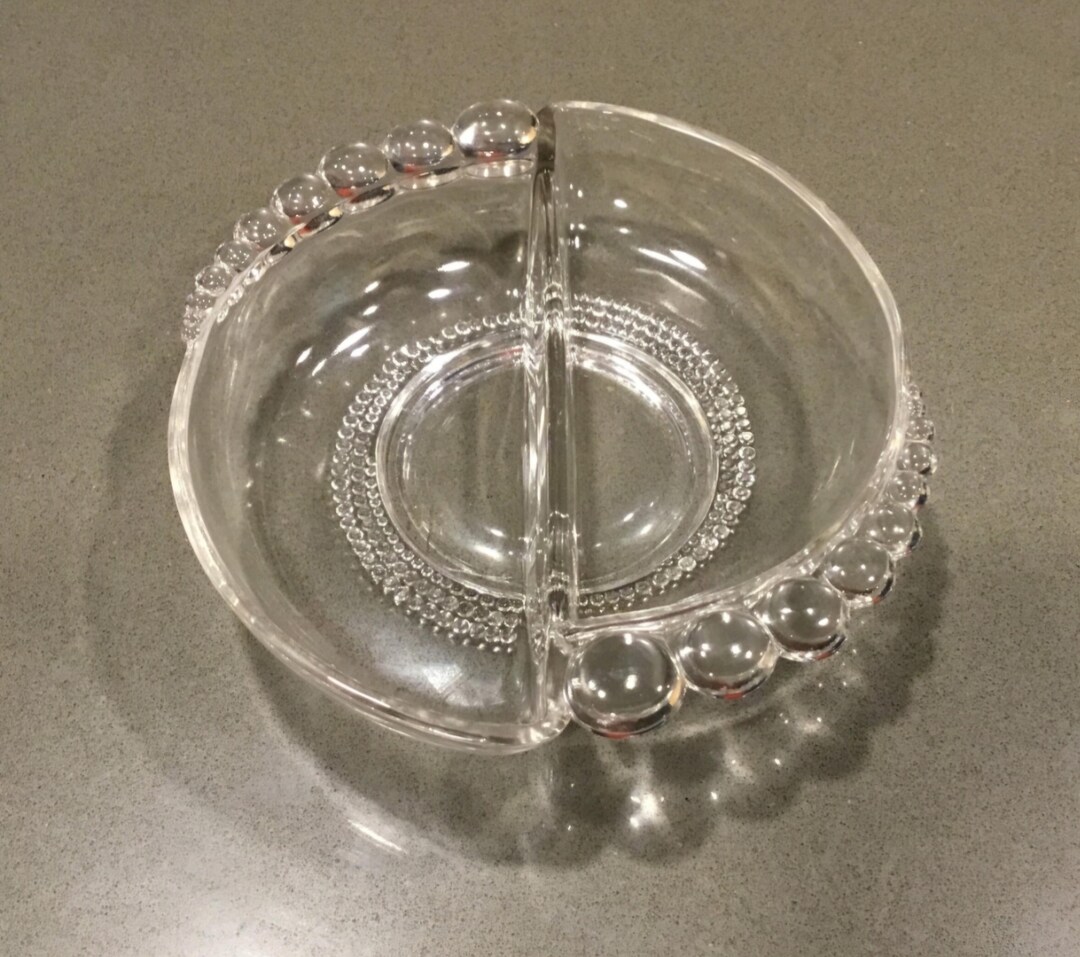 Duncan Miller Bubble Glass Divided Dish - Etsy