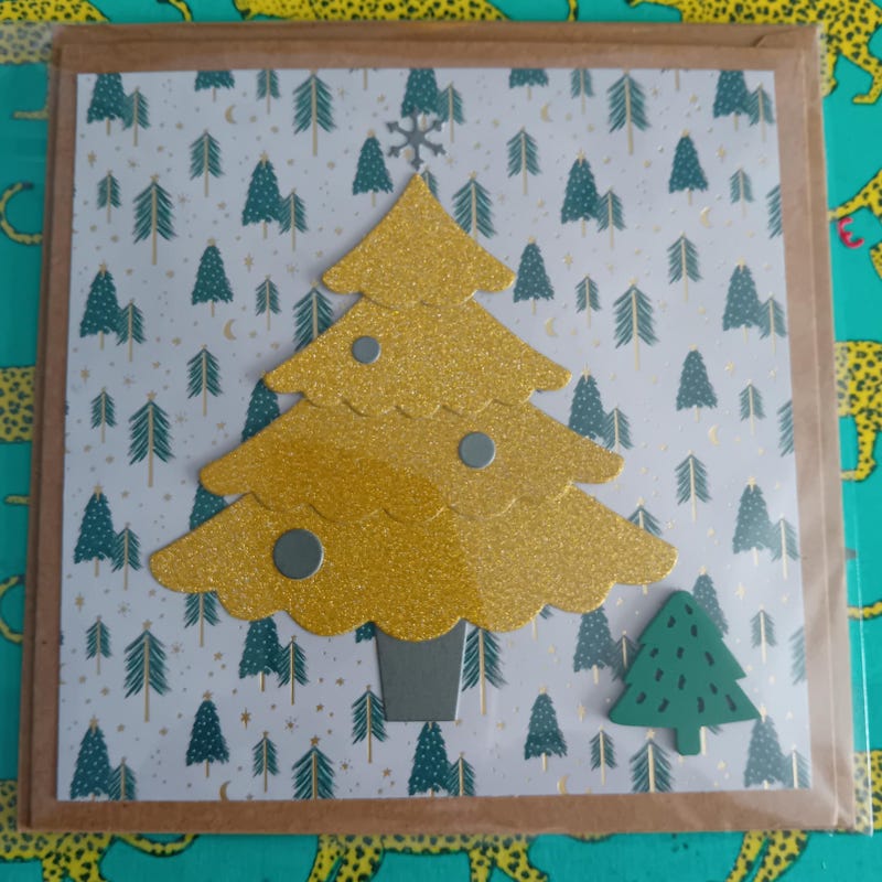 Gold Christmas Card - Etsy