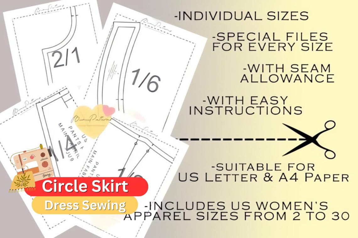 Circle Skirt Dress Sewing Pattern PDF 2025 - Etsy