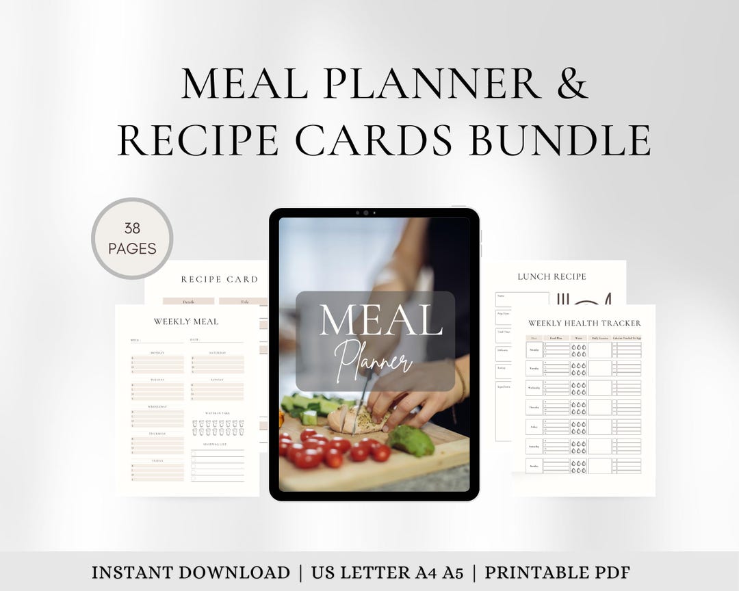 Meal Planner | Recipe Template | Recipe Book | Daily Weekly Meal ...