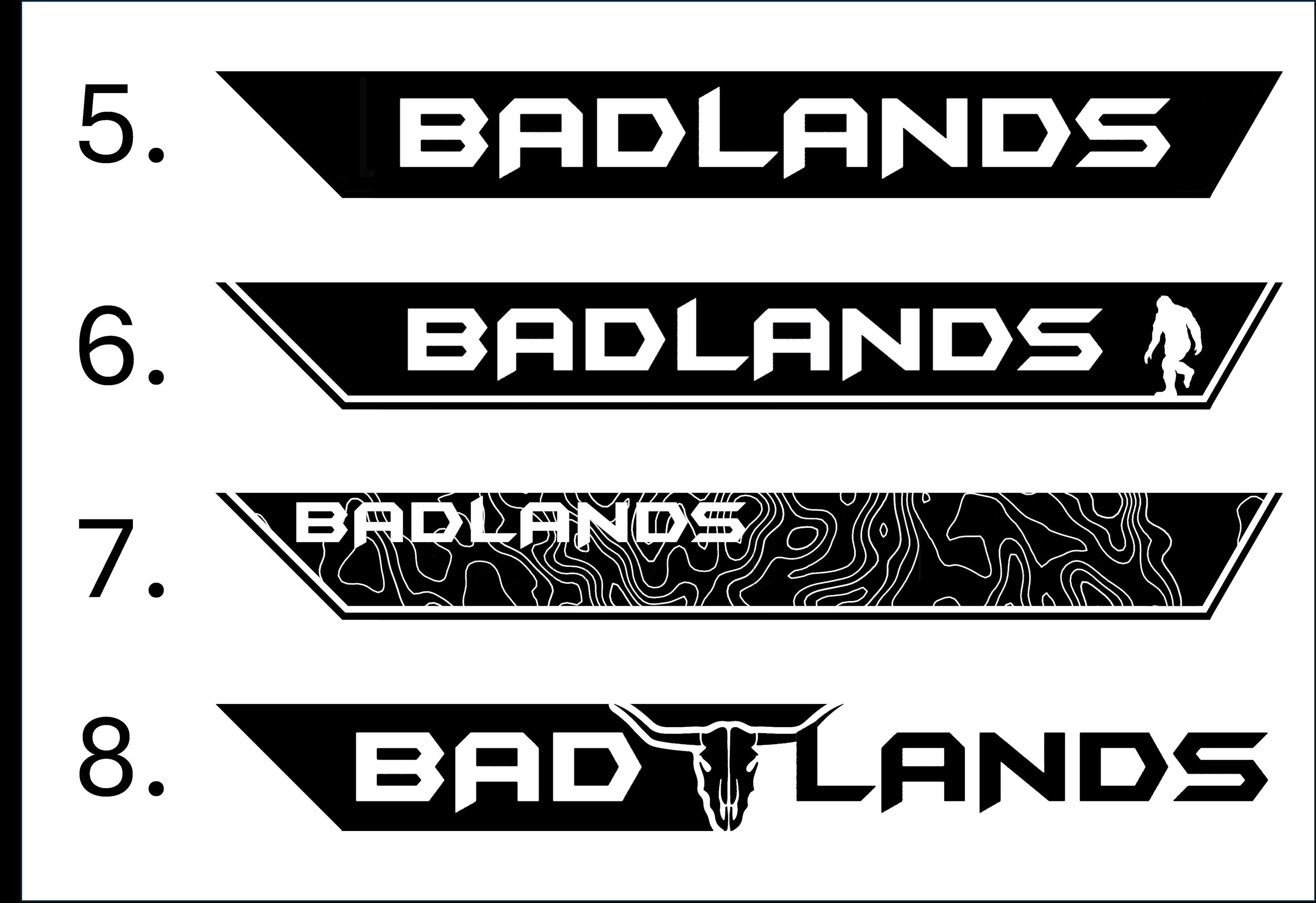 Bronco Drop Down Decals. Wildtrak, Badlands, Sasquatch. 4 Door Bronco ...