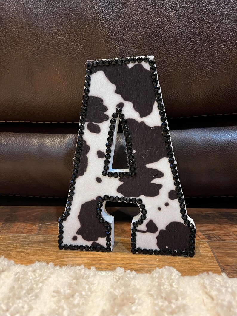 Customized Cowhide Letter Home Decor - Etsy