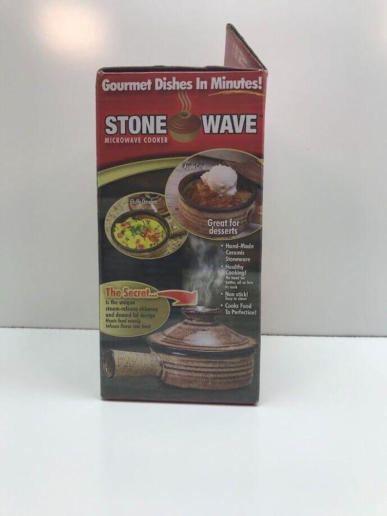 NEW Stone Wave Microwave Cooker Non-stick Ceramic Stoneware Baking Pan ...