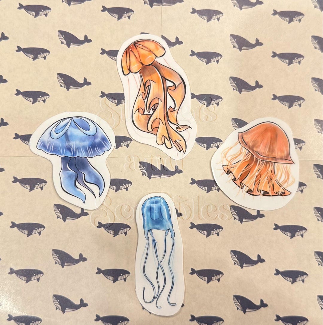 Jellyfish Set (box Jellyfish, Compass Sea Nettle, Moon Jellyfish, Lion ...