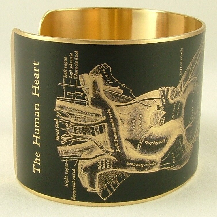 Anatomical Heart Cuff Bracelet Cardiology Jewelry Medical - Etsy