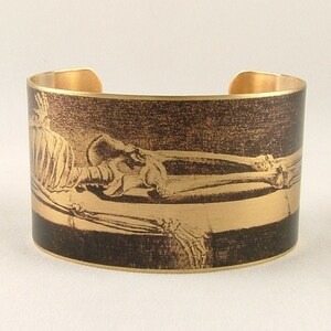 Human Skeleton Brass Cuff Bracelet Macabre Bones in the Mausoleum - Etsy