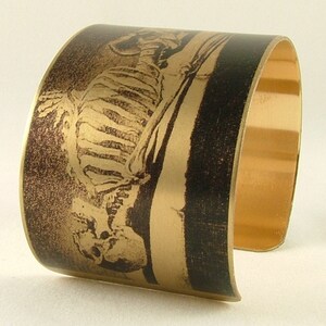 Human Skeleton Brass Cuff Bracelet Macabre Bones in the Mausoleum - Etsy