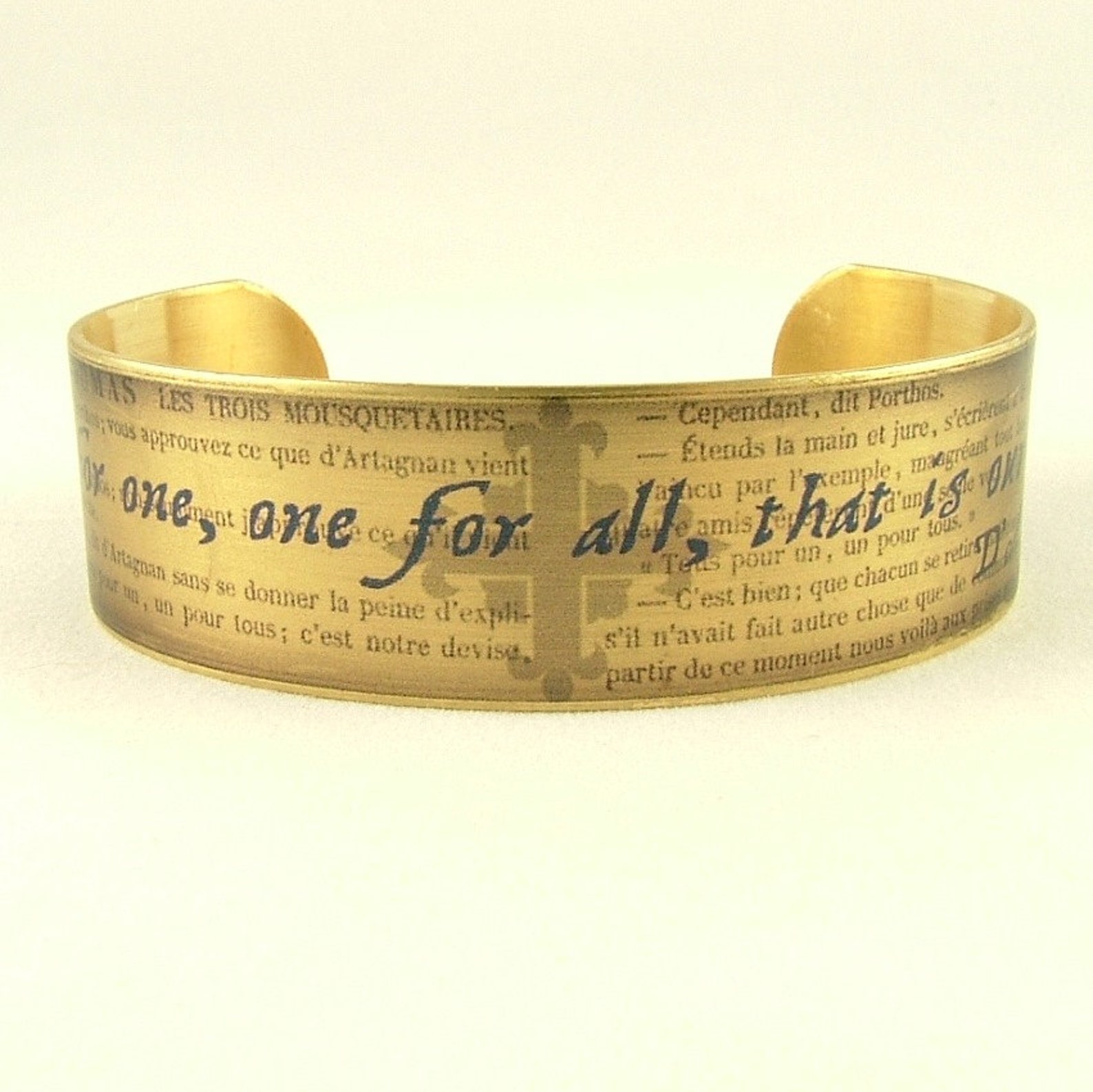 The Three Musketeers Literary Quote Cuff Bracelet - Best Friend ...