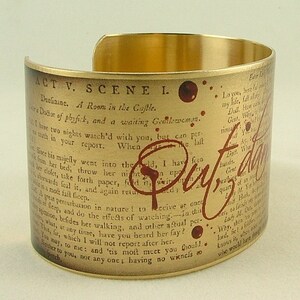 Macbeth Quote - Cuff Bracelet - William Shakespeare Quote - Out Damned ...