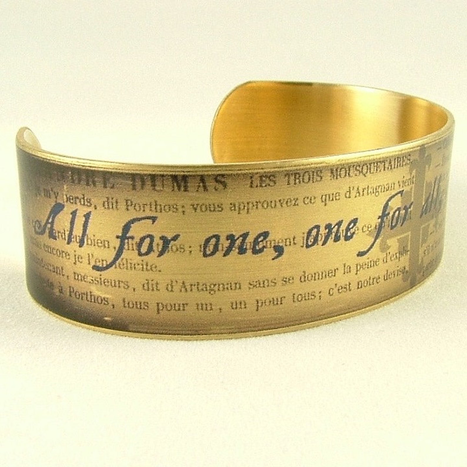 The Three Musketeers Literary Quote Cuff Bracelet - Best Friend ...