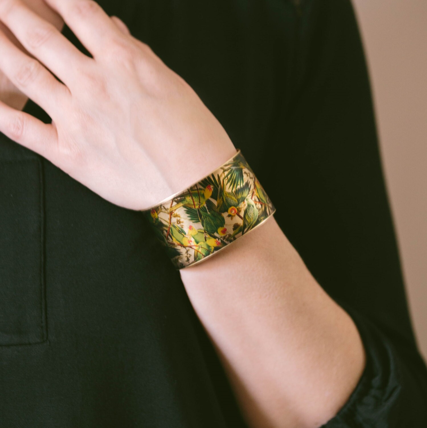 Carolina Parakeet Bracelet John Audubon Parrot Bird Cuff - Etsy