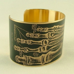 Cuff Bracelet - Anatomical Foot Bones Skeleton - Bone Illustration ...