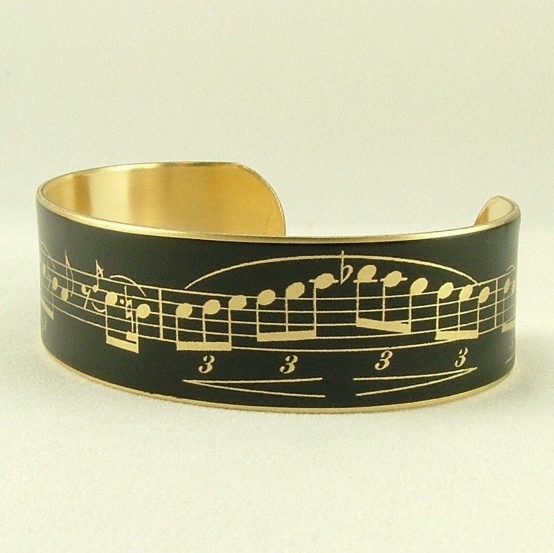 Love Music Slim Cuff - Sheet Music - Black Bracelet in Brass Musical ...