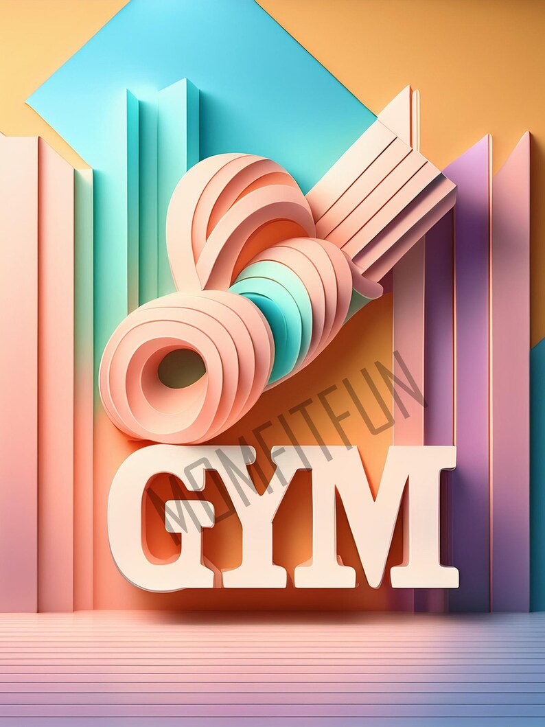Pastel Gym Wall Art Home Gym Decor Set of 4 - Etsy UK