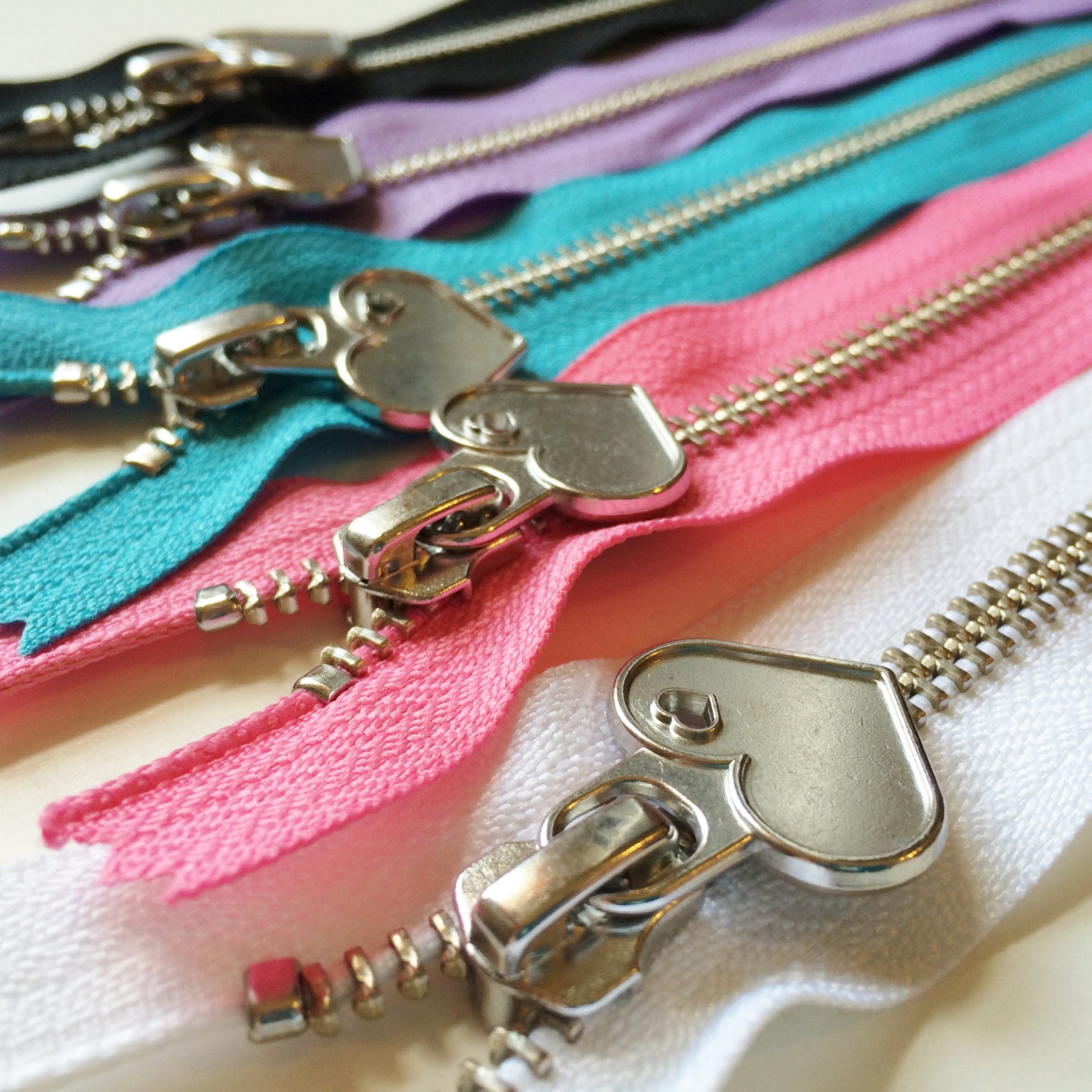 Metal Teeth 12 Inch Zippers With Special Heart Pull YKK 5 - Etsy