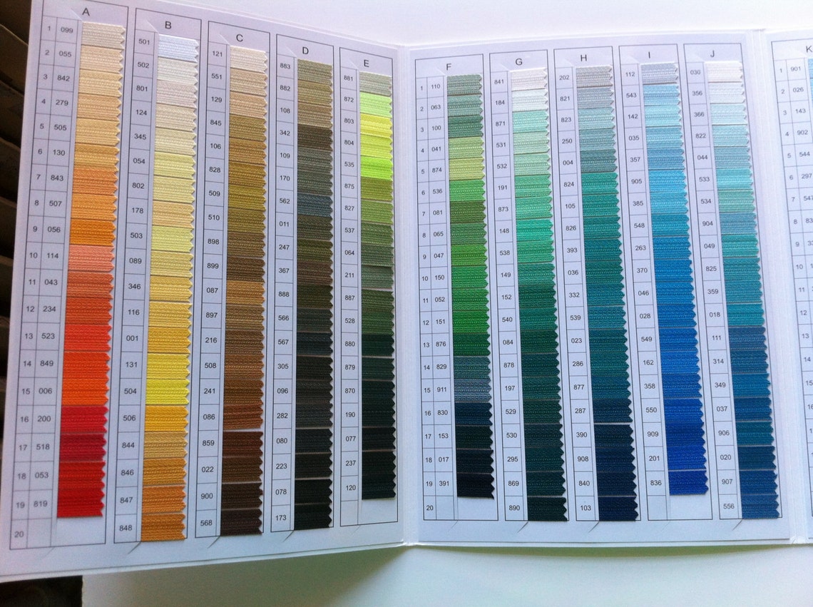 YKK Color Card - Etsy