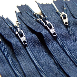 Ten 16 Inch Navy Blue Ykk Zippers Color 919 - Etsy