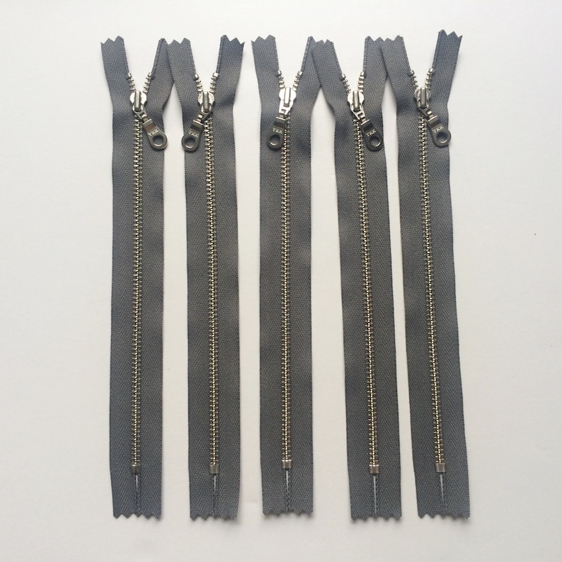 YKK Metal Zippers- Silver Nickel Teeth- Donut Pull- (5) Pieces - Gun ...