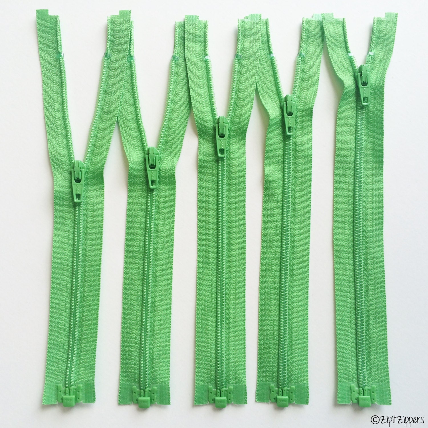 YKK Separating Zippers- Med-lightweight 3mm Coil Zippers- 5pcs- Spring ...