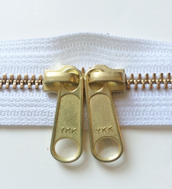 ONE 30 Inch Brass YKK Metal Zipper with Two Long Pull Head to | Etsy