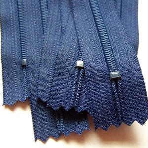 Ten 16 Inch Navy Blue Ykk Zippers Color 919 - Etsy