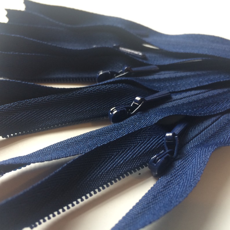 INVISIBLE Zippers YKK Color 919 Navy Blue 10 Pieces | Etsy