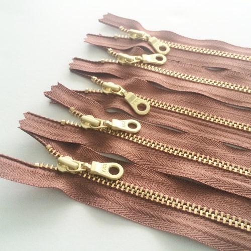 YKK Brass Gold Metal Donut Pull Zippers 5 Pieces 010 - Etsy