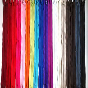 100 Mix and Match 18 Inch YKK Closed Bottom Zippers Parrot- Choose From ...