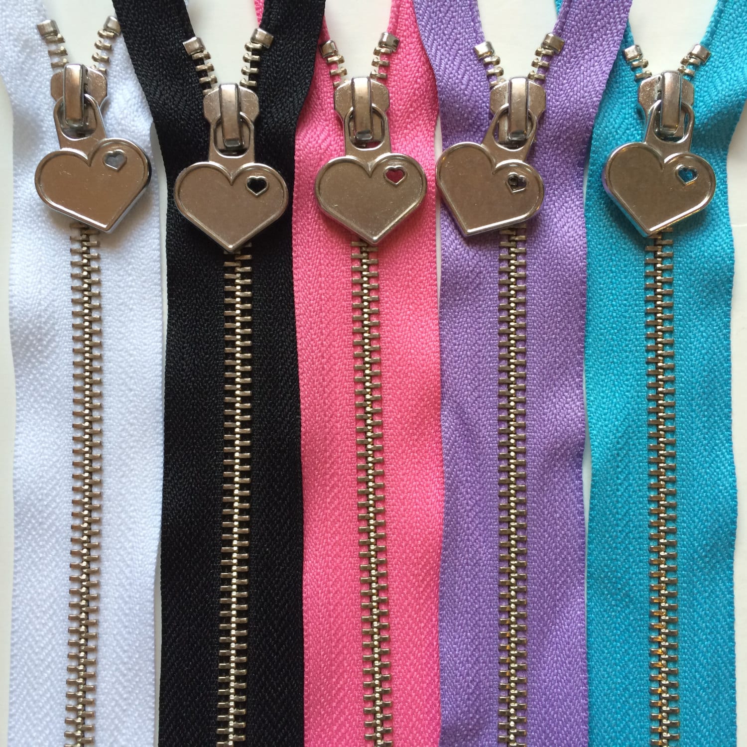Metal Teeth 12 Inch Zippers With Special Heart Pull YKK 5 - Etsy