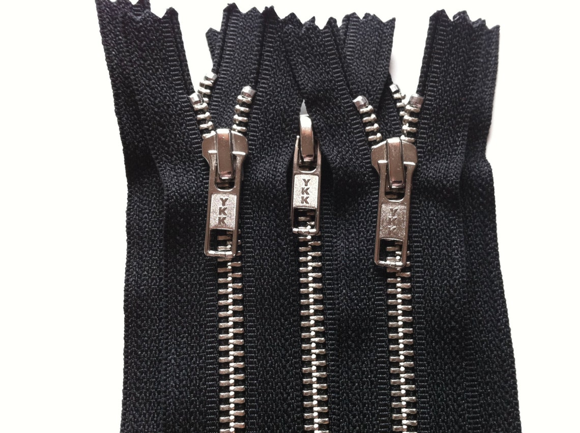 Metal Zippers- YKK Closed Bottom Ykk Nickel Teeth Zips- (5) Pieces ...