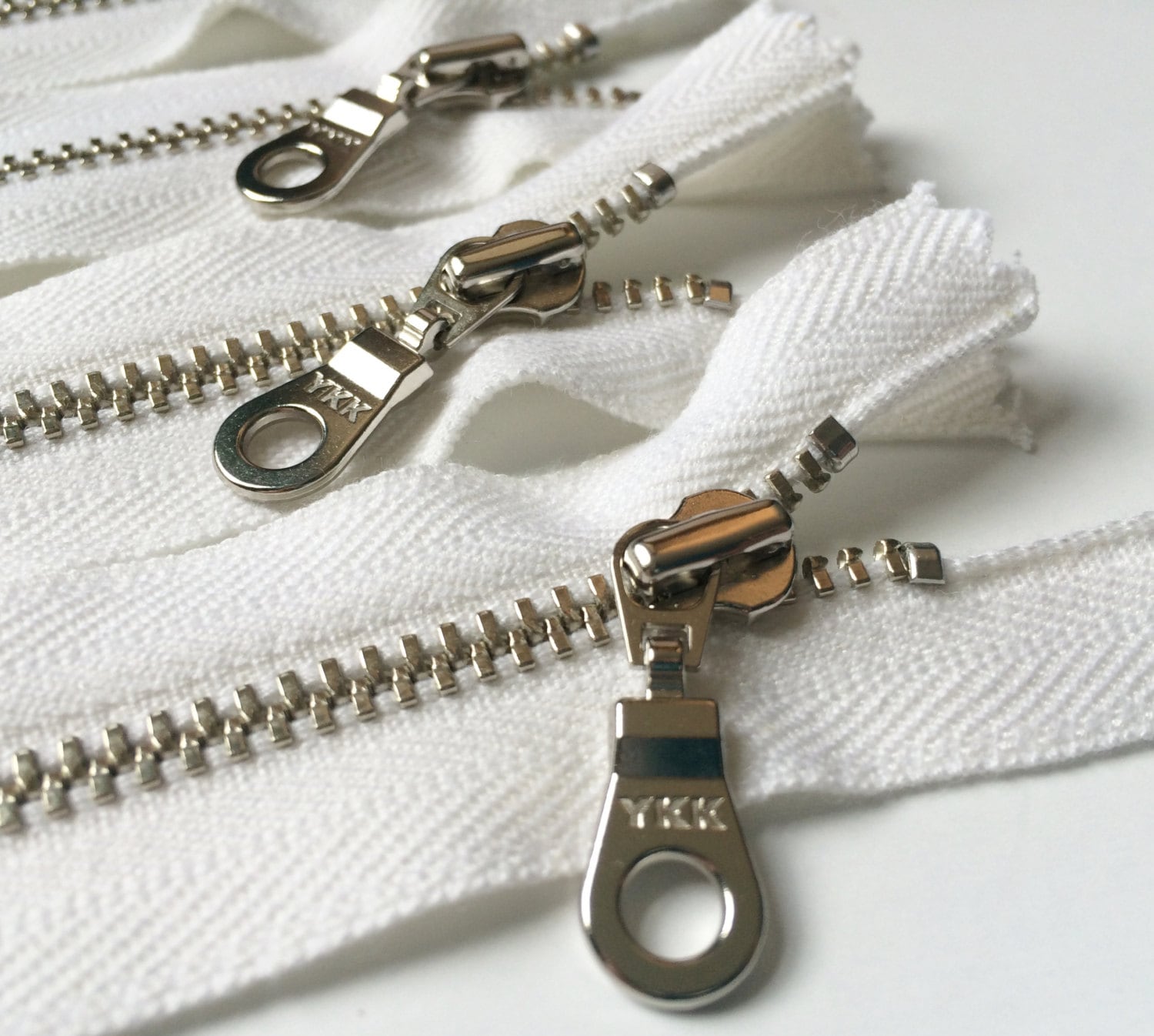 YKK Organic Nickel Metal Zipper Donut Pull White 5 Pieces - Etsy