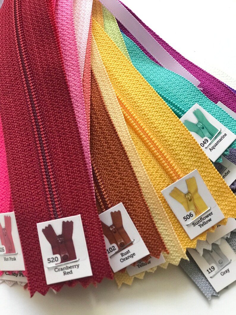 YKK Zippers- 37 Piece LABELED Sampler Set- One of Each Color of Our 4.5 ...