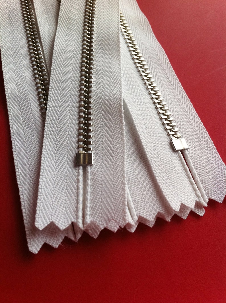 Metal Zippers Closed Bottom Ykk Nickel Teeth Zips 5 Pieces - Etsy