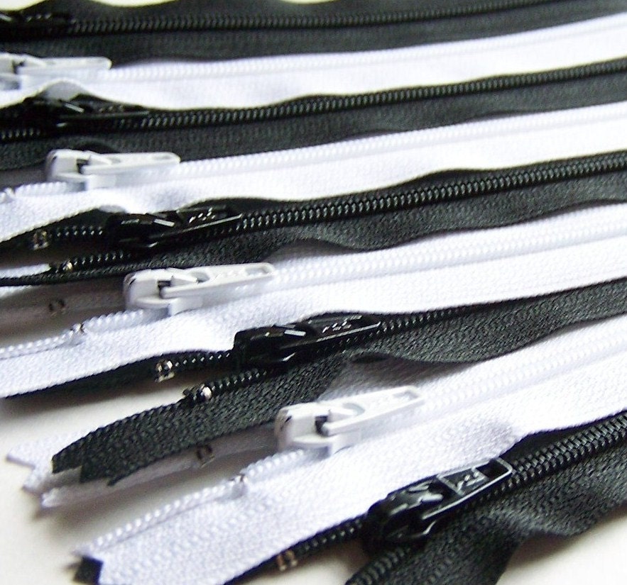 Black and White 4 Inch Zipper Bundle 20 Zippers - Etsy