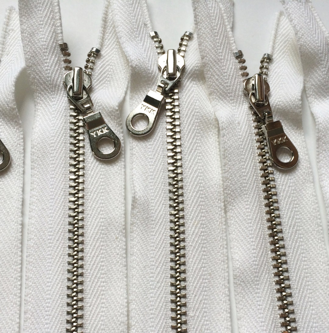 YKK Organic Nickel Metal Zipper Donut Pull - White (5) Pieces - Eco ...