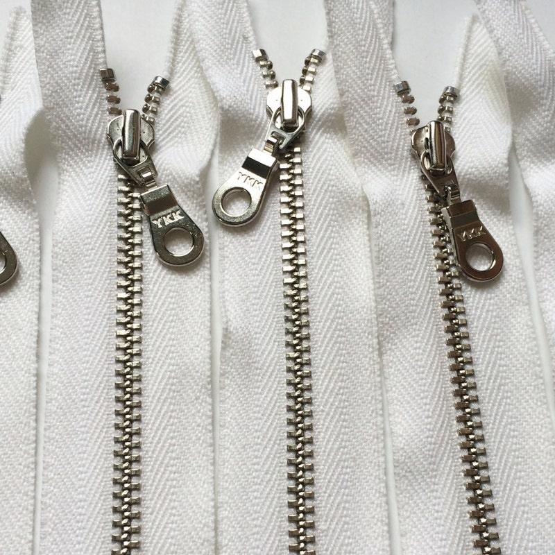 12 in Silver Metal Zipper - Etsy