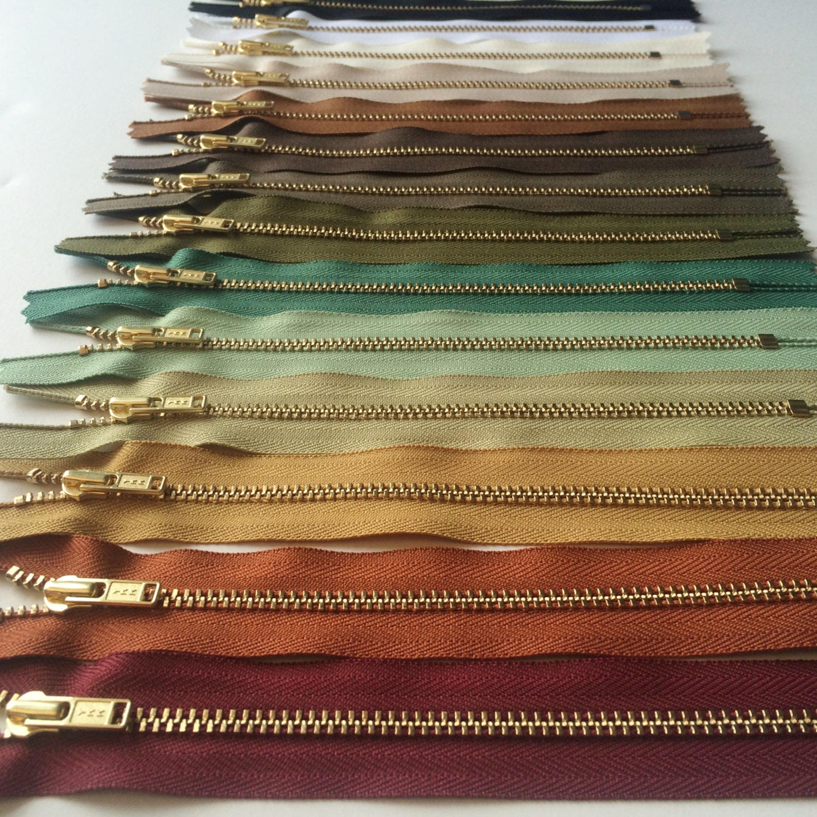 Metal Zippers 7 Inch Closed Bottom Ykk Brass Teeth Zips 14 - Etsy