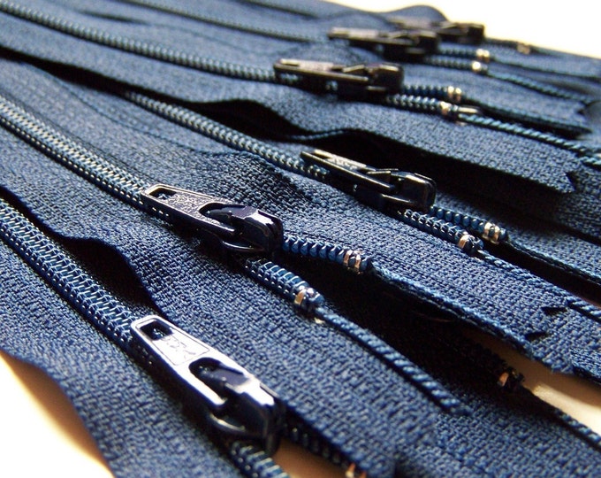 Ten 16 Inch Navy Blue Ykk Zippers Color 919 - Etsy