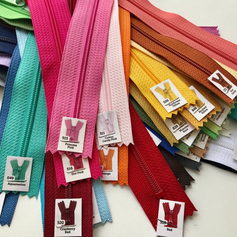 YKK Zippers- 37 Piece LABELED Sampler Set- One of Each Color of Our 4.5 ...